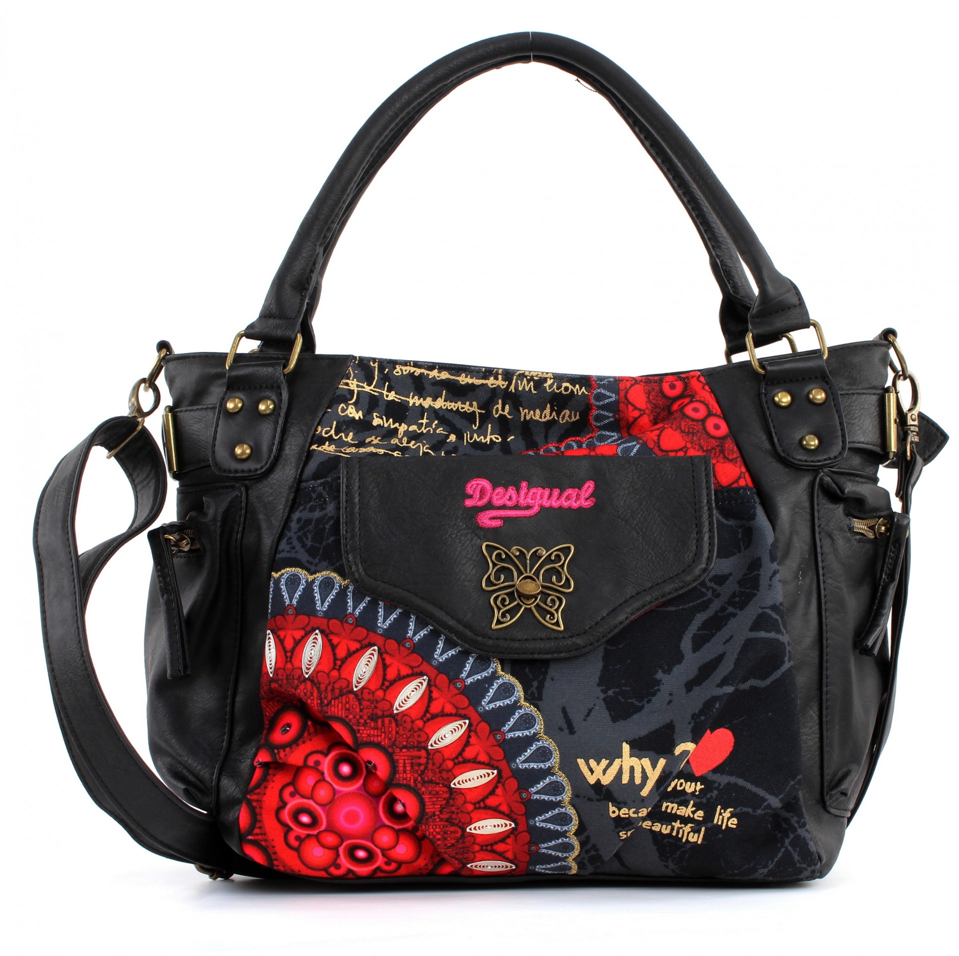 DESIGUAL+BOLS+MCBEE BOLAS ROJAS+TASCHE+SCHULTERTASCHE+HANDTASCHE ...